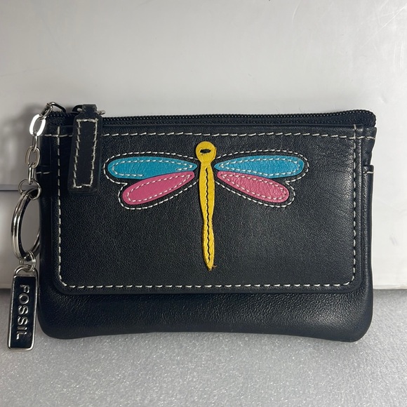 Fossil | Bags | Fossil Black Leather Coin Card Holder Wallet | Poshmark